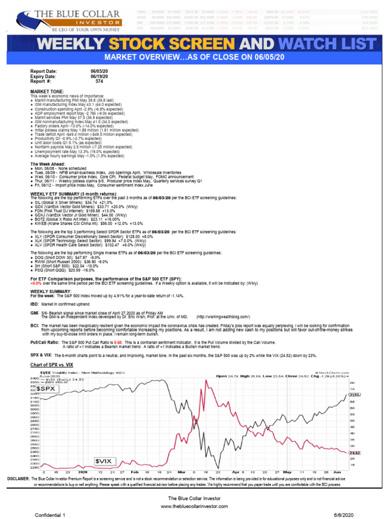 Weekly Stock Screen and Watch List | PDF | Companies | Companies Of The ...