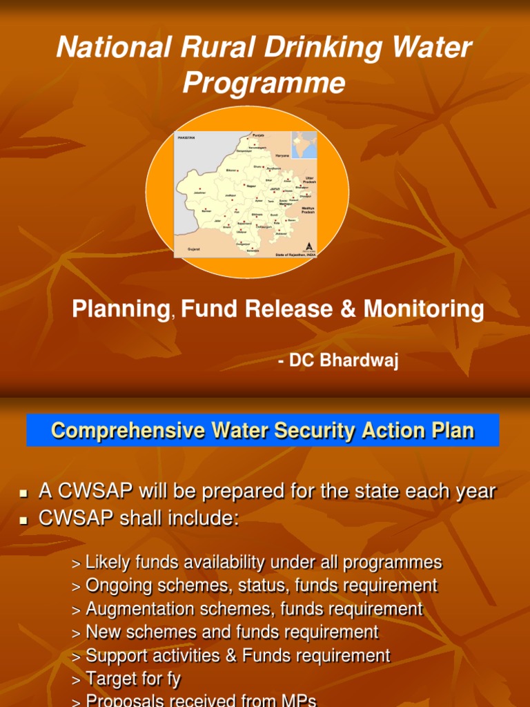 National Rural Drinking Water Programme: Planning Fund Release ...