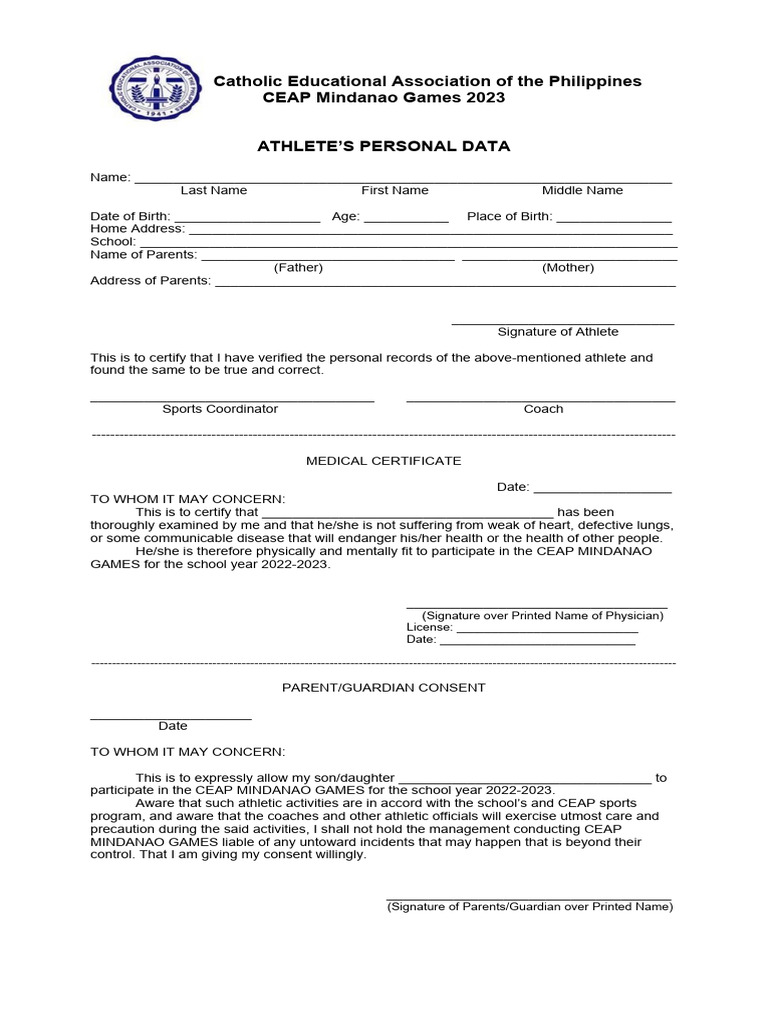 3 N 1 CEAP Form | Download Free PDF | Clinical Medicine | Medical ...