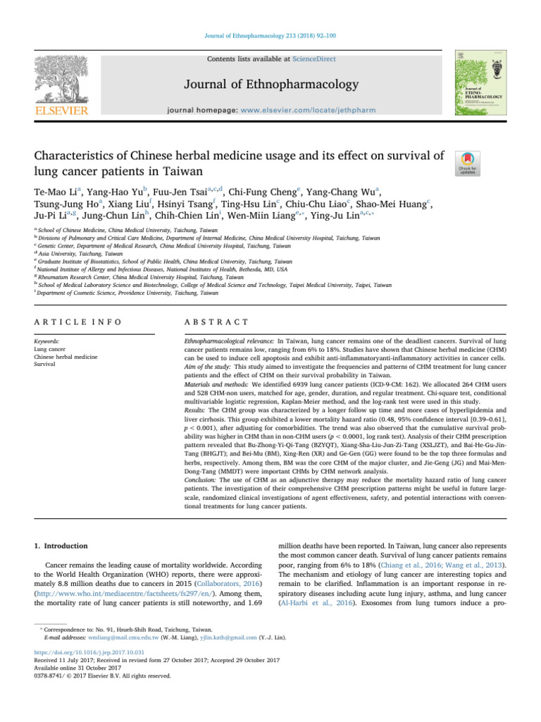 Characteristics of Chinese Herbal Medicine Usage and Its Effect On ...