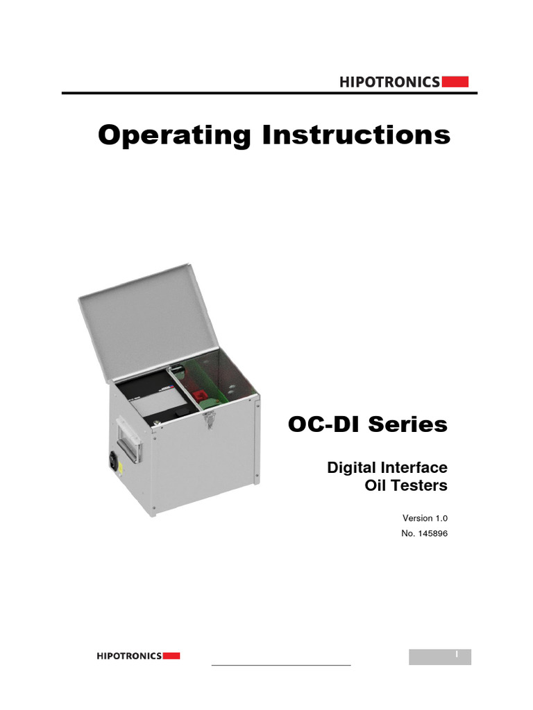 Hipotronics OC60-DI User Manual | PDF | Legal Liability | Safety