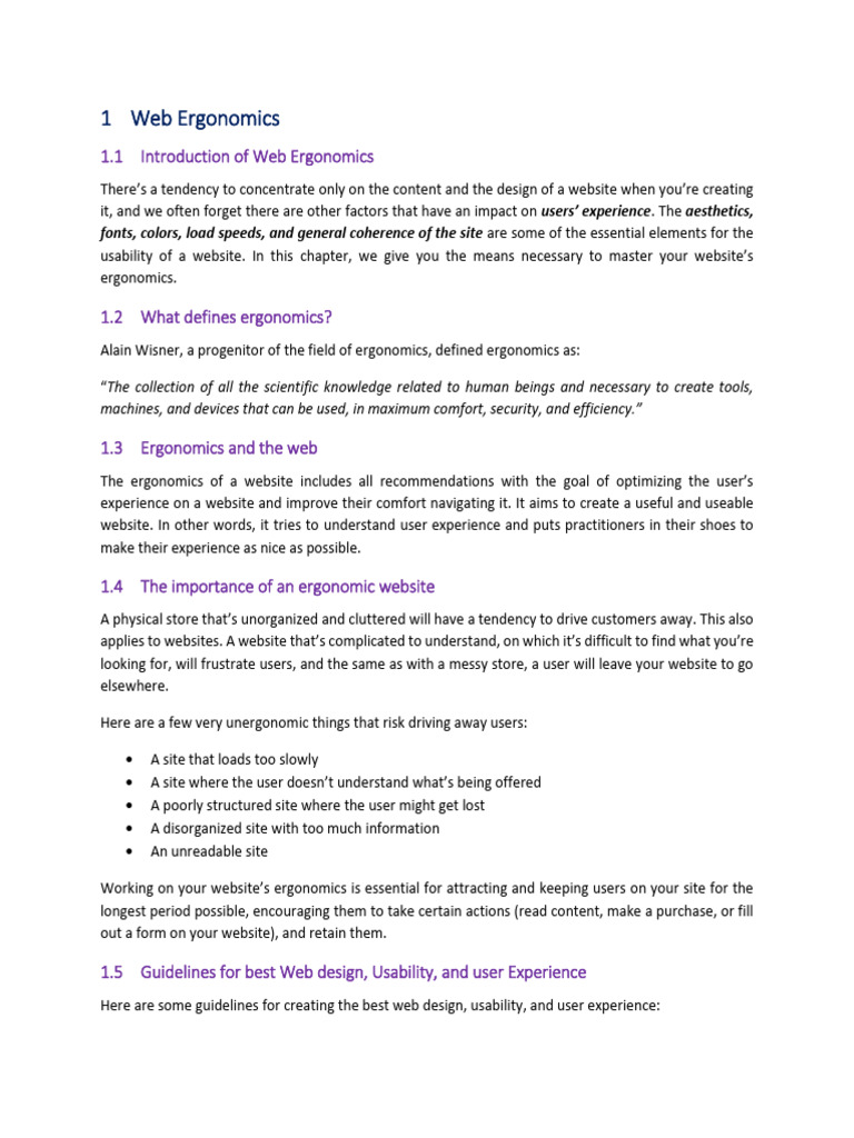 Web Ergonomics | PDF