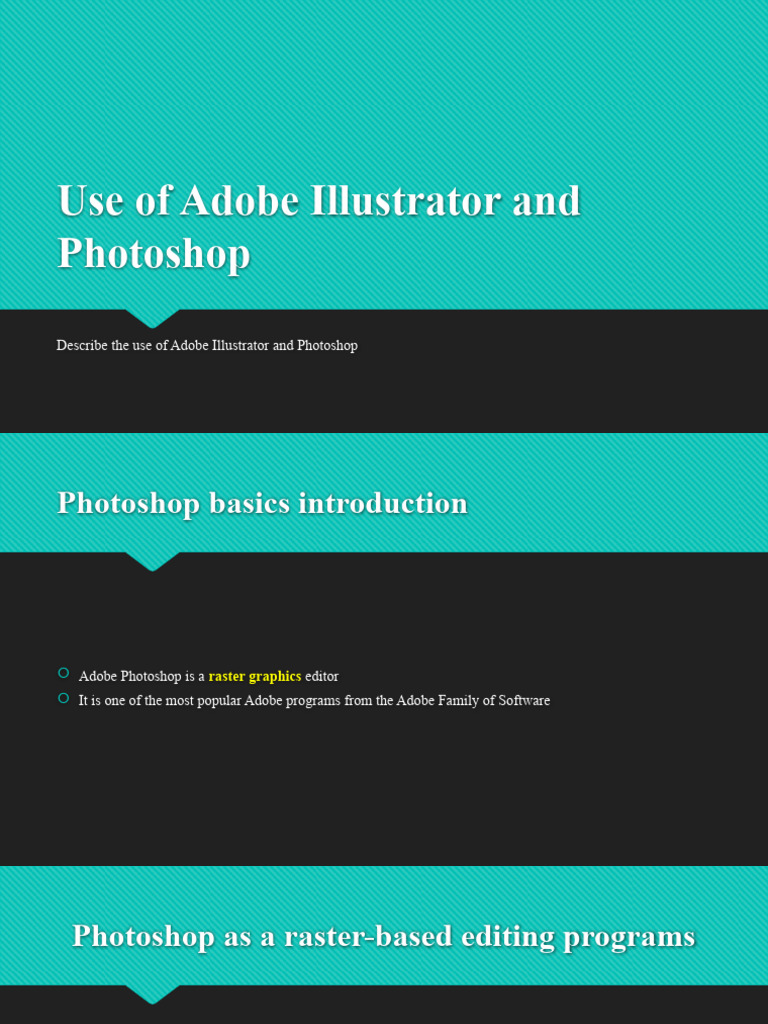 Describe The Use of Adobe Illustrator and Photoshop | PDF