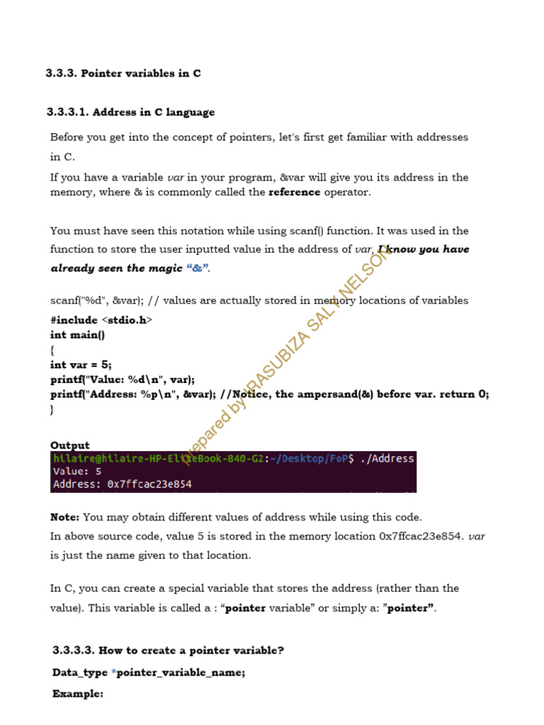 Pointers Pdf Pointer Computer Programming Parameter Computer Programming