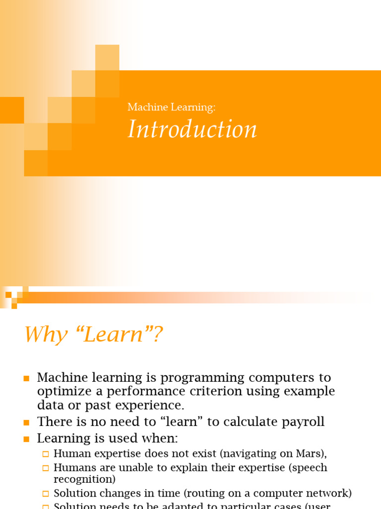 Introduction To ML | PDF | Machine Learning | Data Mining