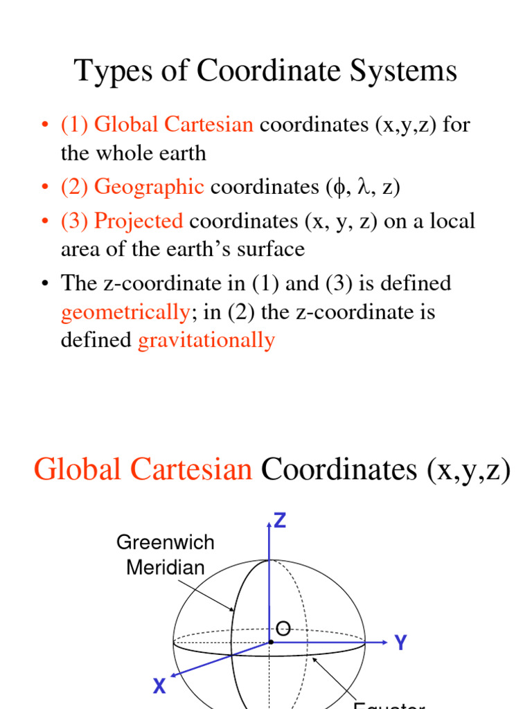 Coordinates Systems | PDF | Navigation | Geographic Data And Information