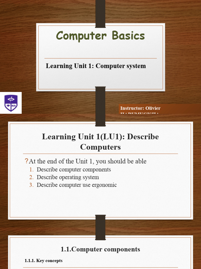 Computer Basics Pdf Random Access Memory Computer Data Storage 5216