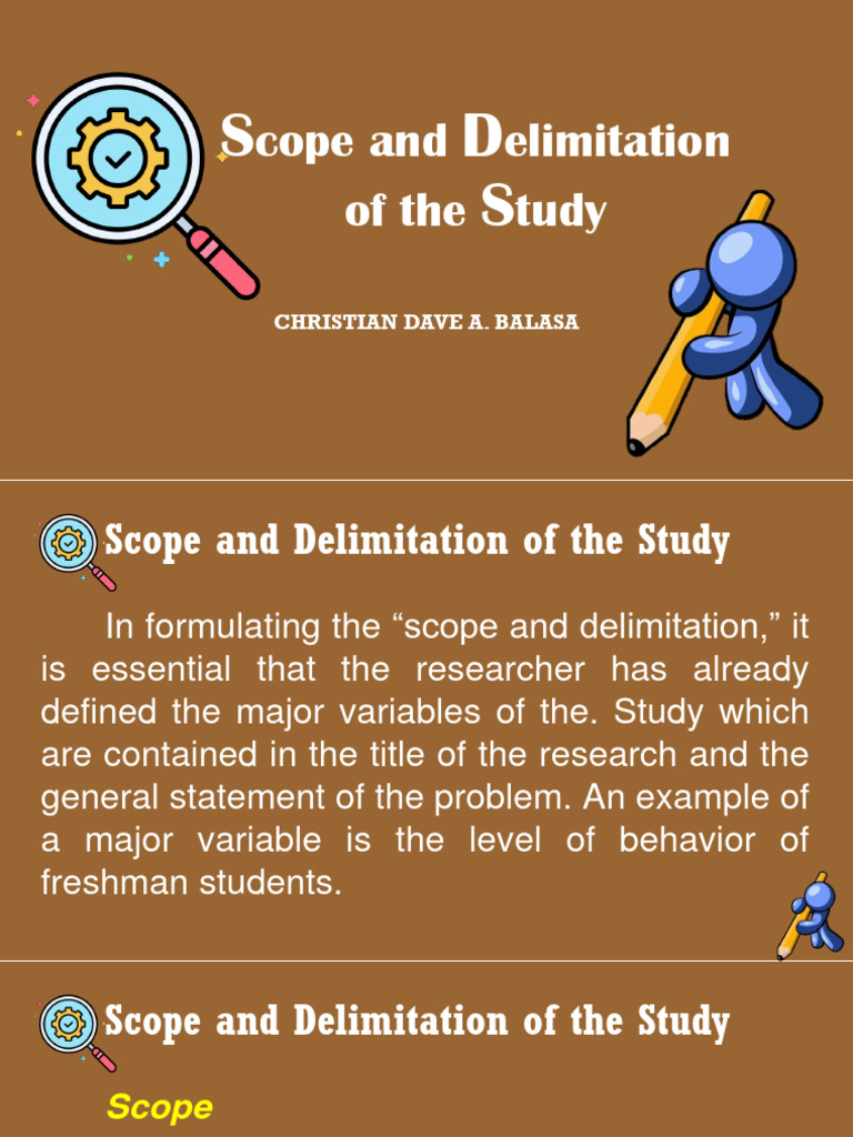 Scope and Delimitation of The Study | PDF | Statistics | Scope (Computer Science)