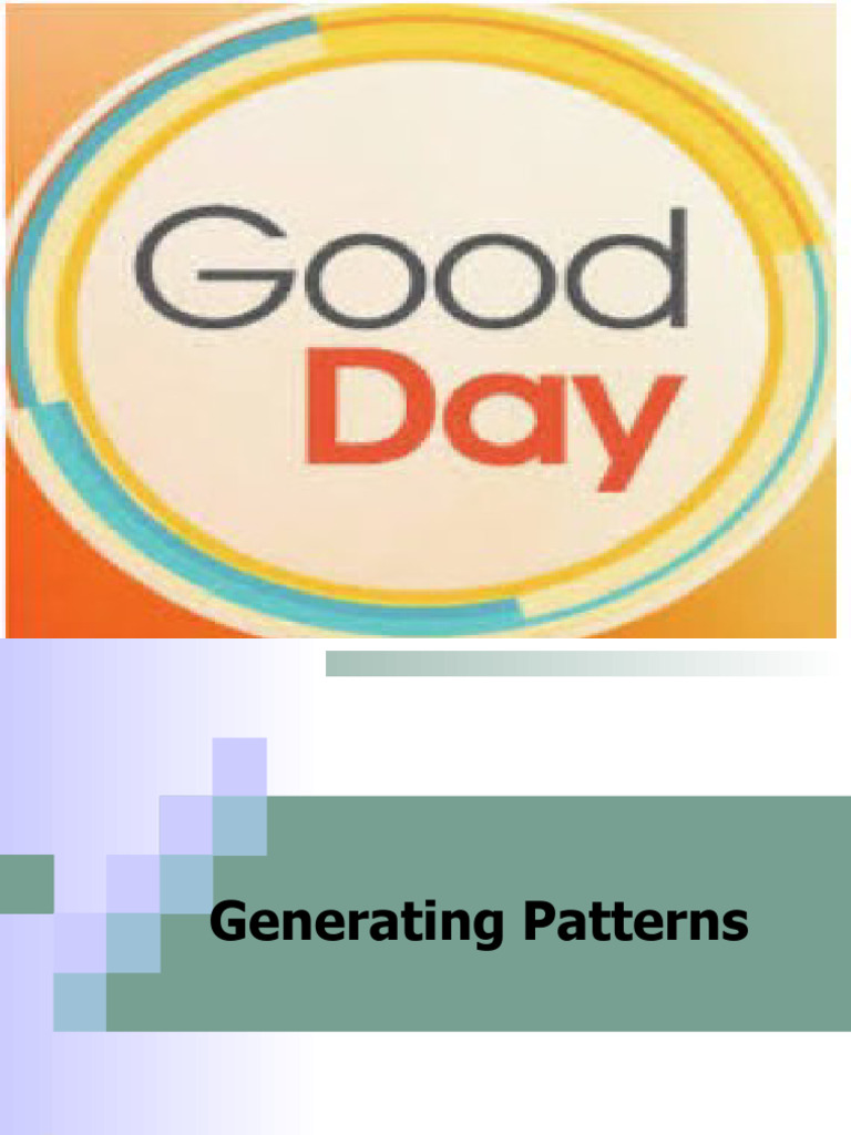 Generating Patterns Topic | PDF | Sequence | Numbers