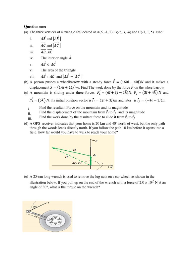 Assignment On Vectors | PDF