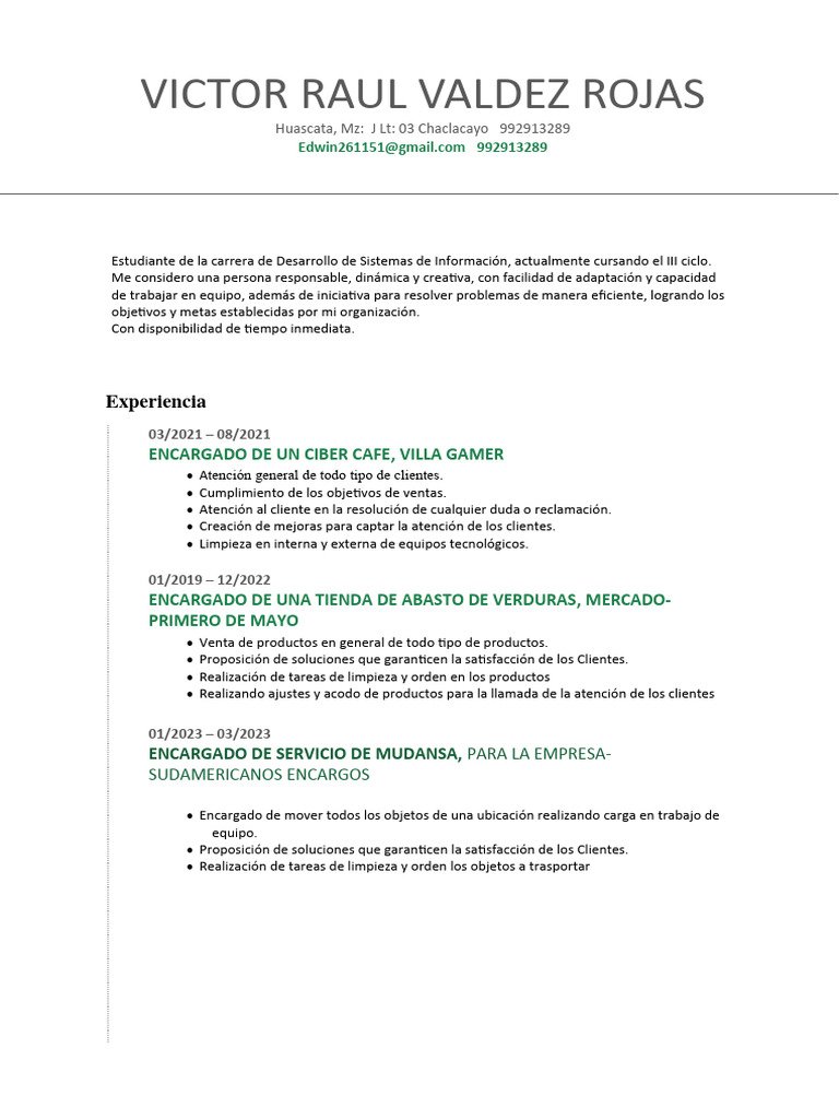 Victor Valdez CV | PDF