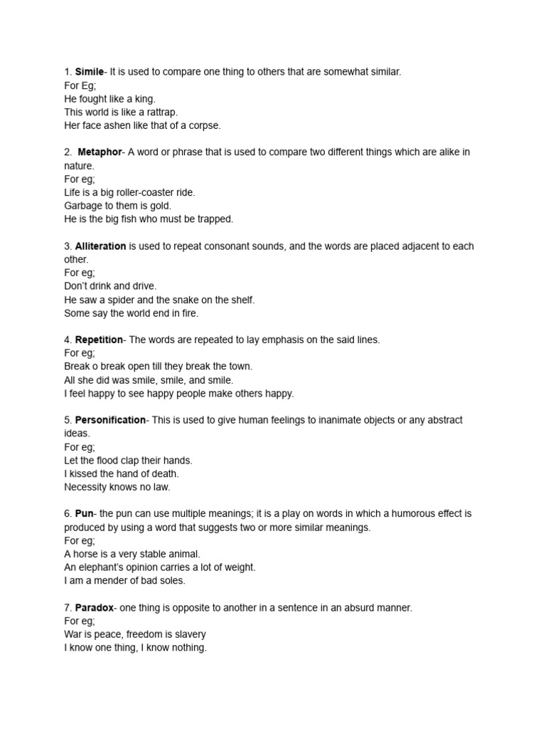 Poetic Devices | PDF