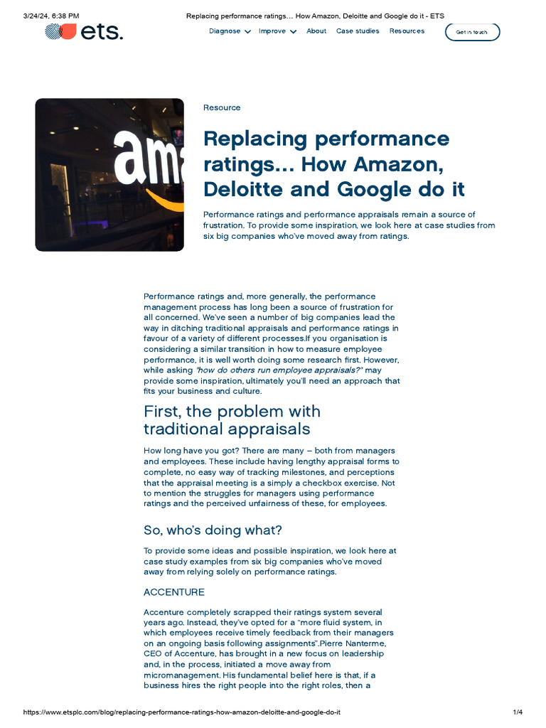 Replacing Performance Ratings How Amazon, Deloitte and Google Do It ...