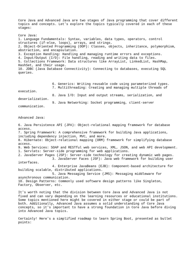 Java Pdf Spring Framework Java Programming Language 