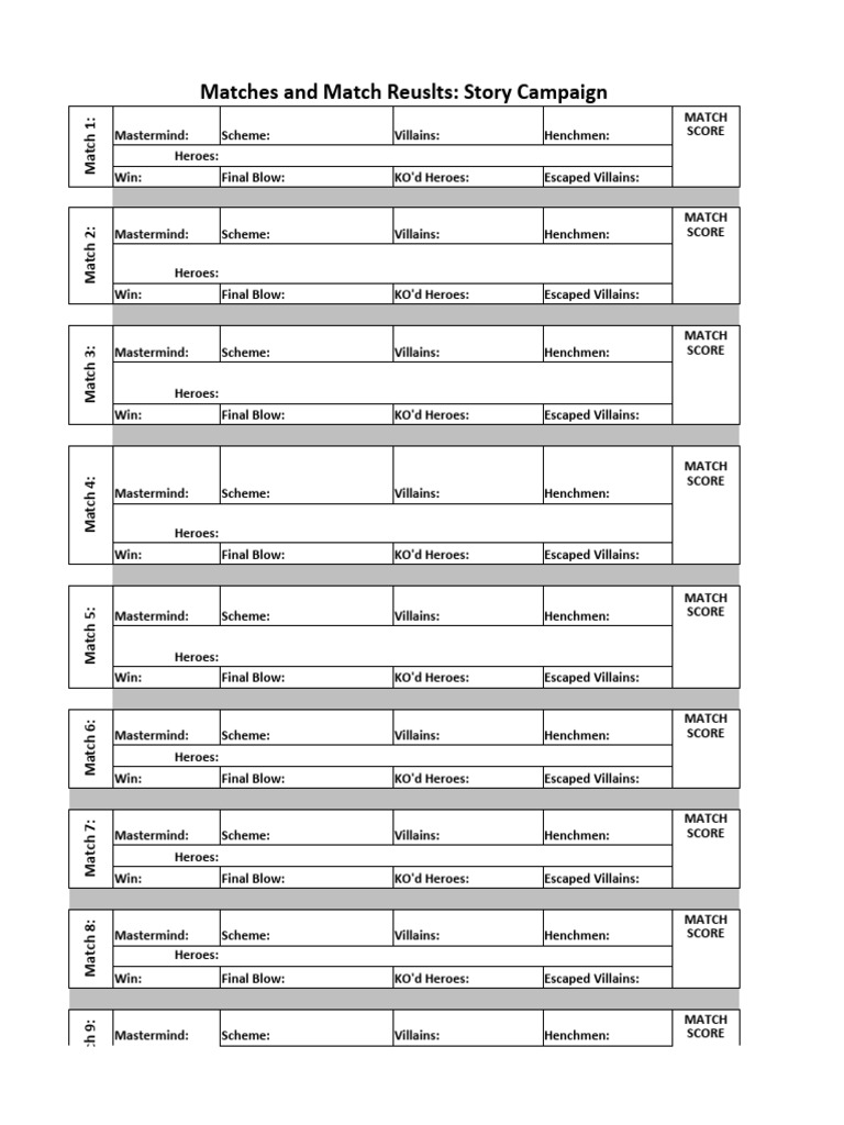 Marvel Legendary Campaign Log | PDF | Gaming