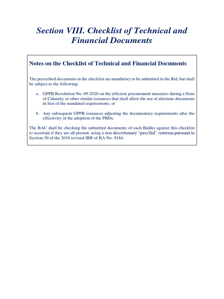 Checklist of Technical and Financial Documents | PDF | Joint Venture ...