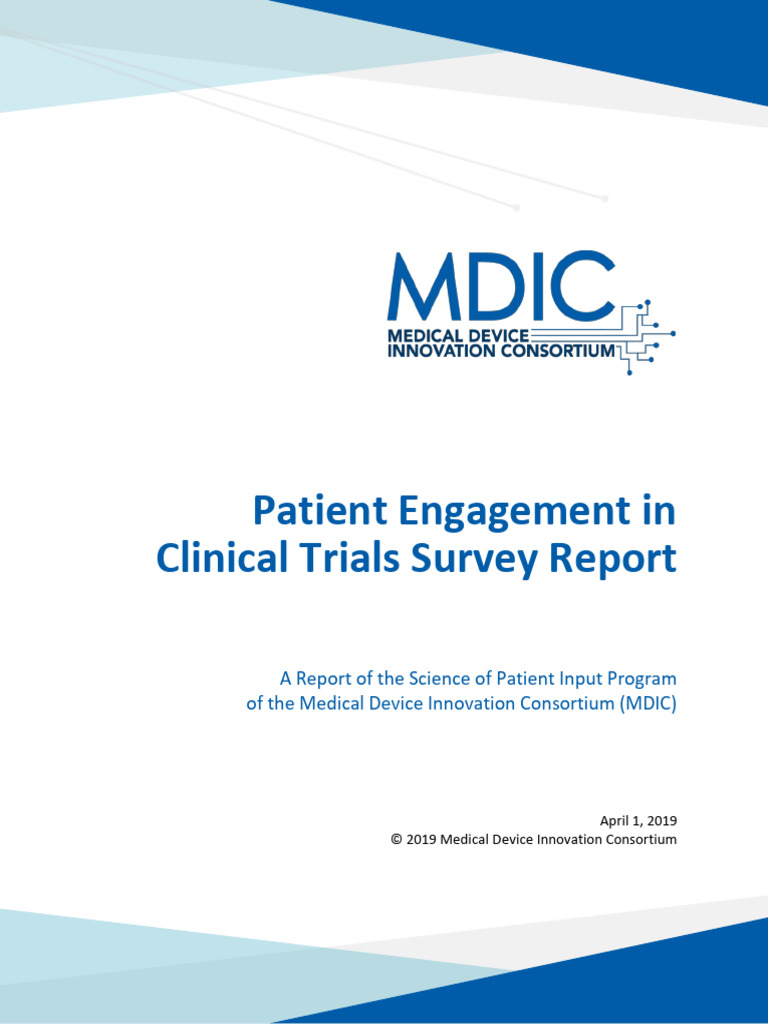 Patient Engagement in Clinical Trials Survey Report | PDF | Clinical ...