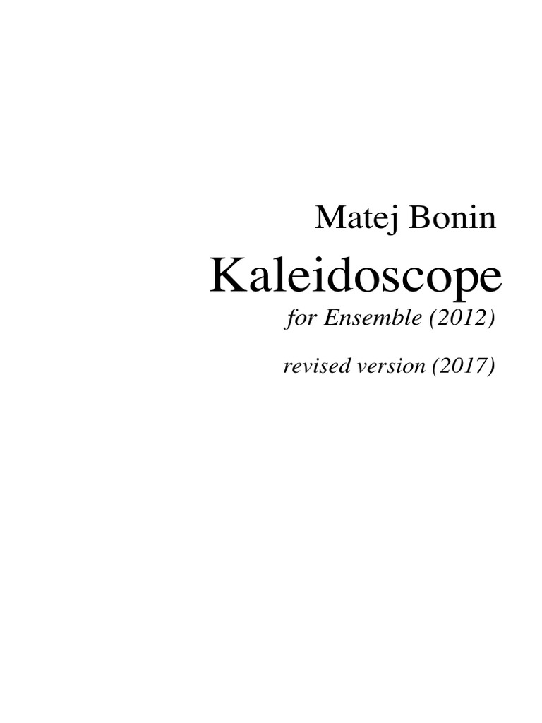 Bonin Kaleidoscope 2017 Score | PDF