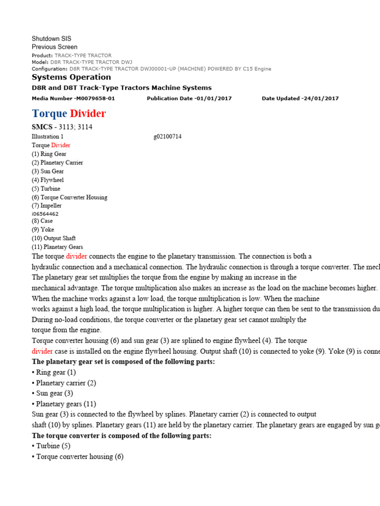 Torque Divider D8R | PDF