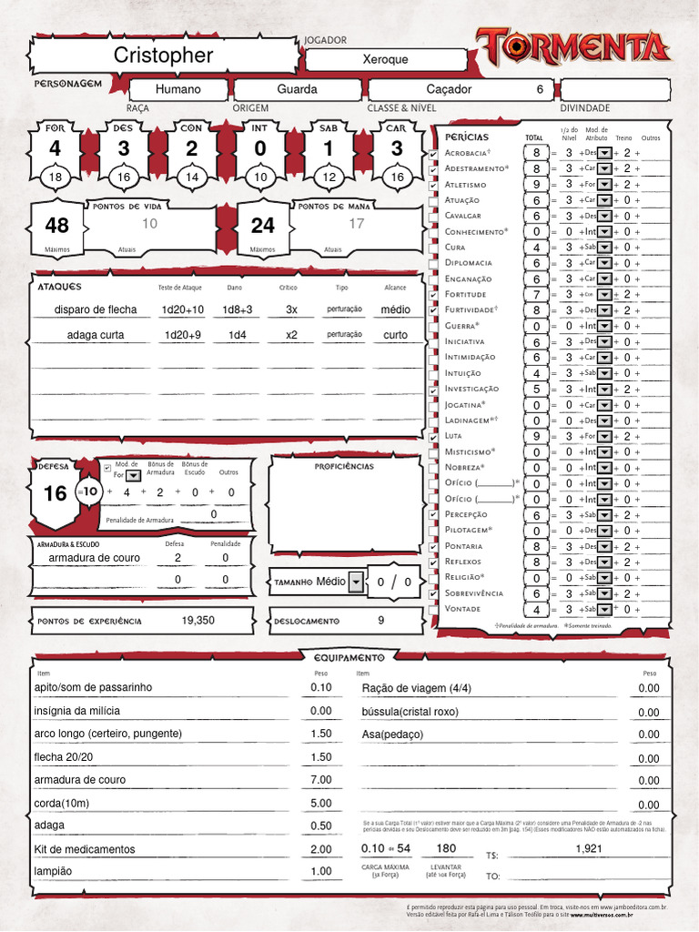 T20 Ficha Cris | PDF
