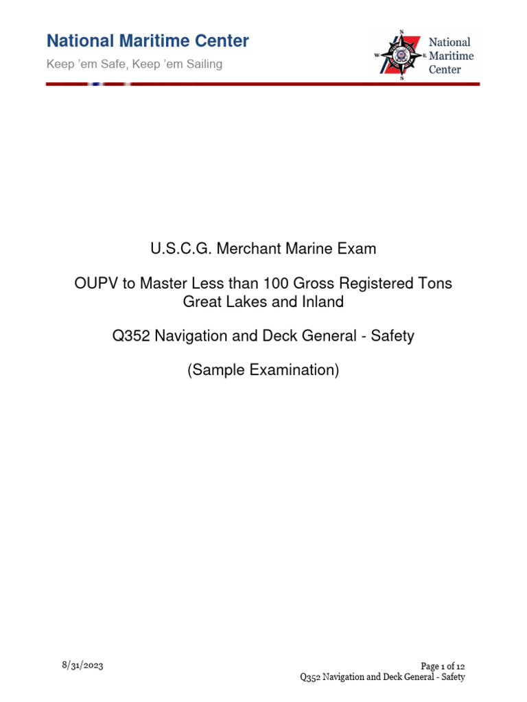 q352 Nav Deck General Safety | PDF
