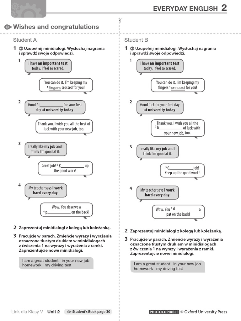Link L5 U2 Everyday English Ws | PDF