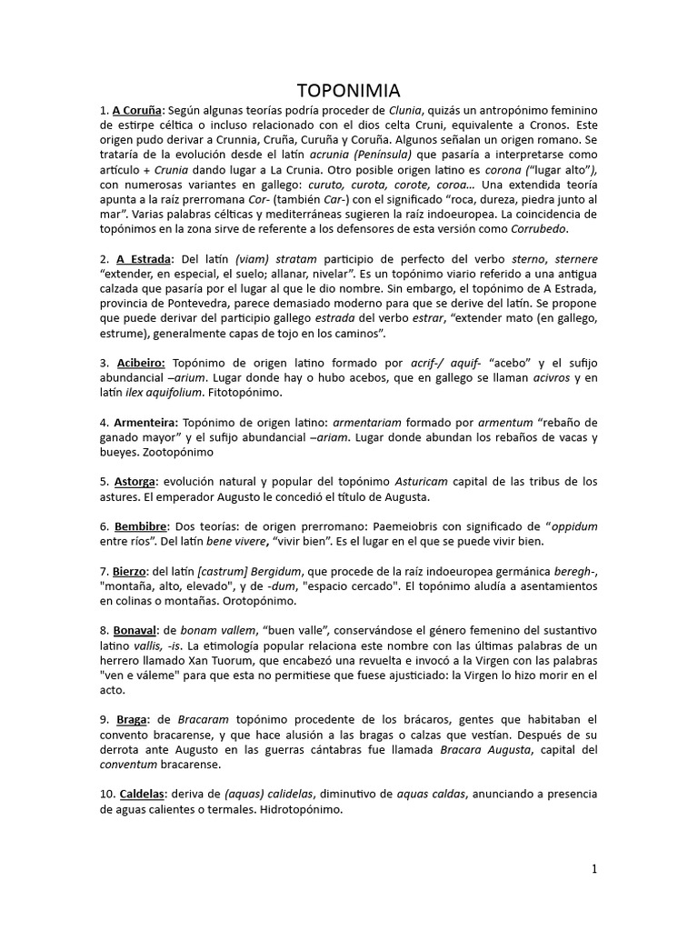 TOPONIMIA | PDF | latín
