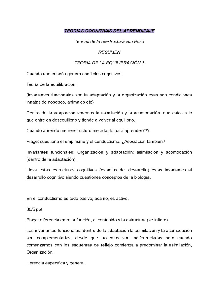 2 Teorías Cognitivas Del Aprendizaje | PDF | Esquema (psicología) | Aprendizaje