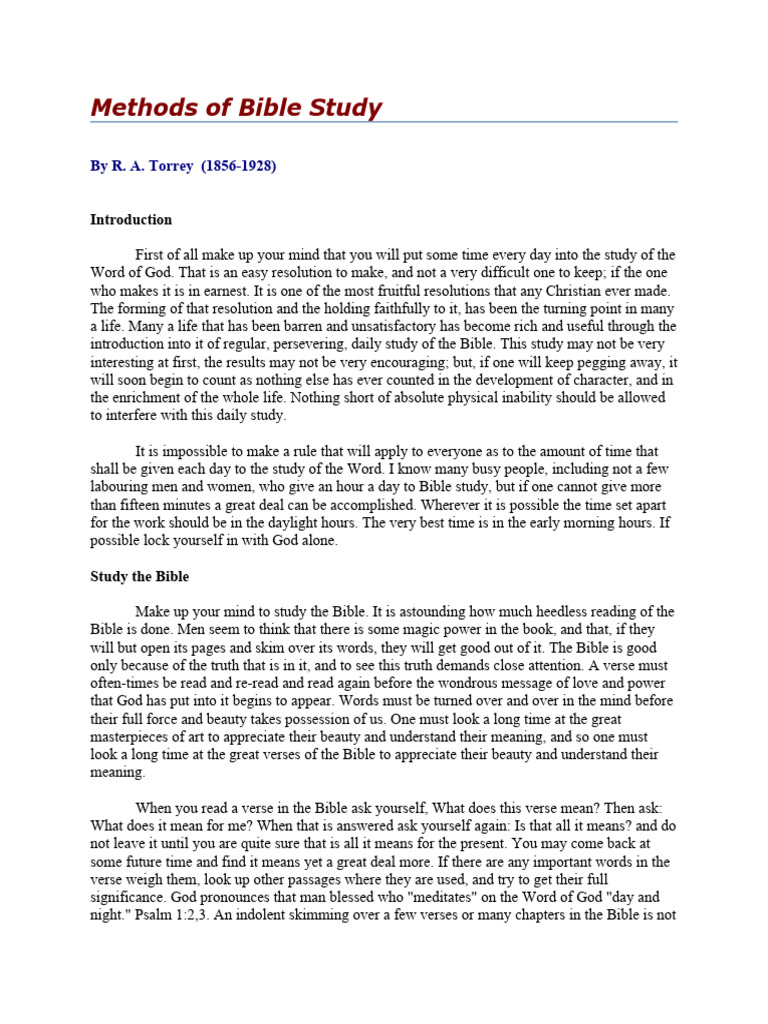 Methods of Bible Study | PDF | Prayer | Born Again