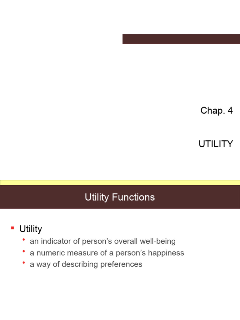 Utility Lecture 1 | PDF | Utility | Economic Methodology