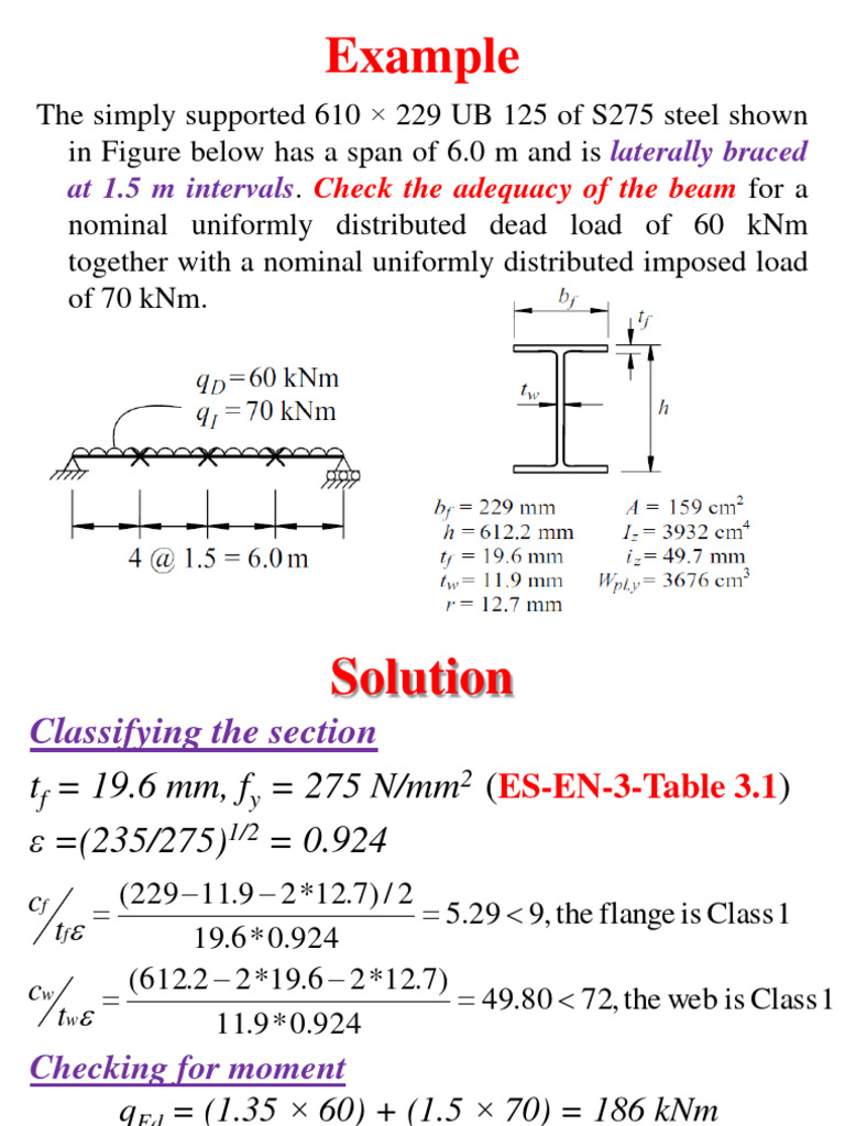 Chapter-4 Example Steel and Timber | PDF | Bending | Beam (Structure)