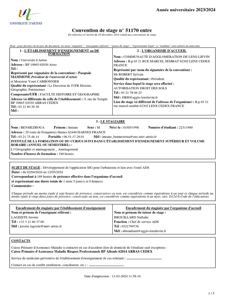 Convention 51170 Imrane Benmezroua | PDF