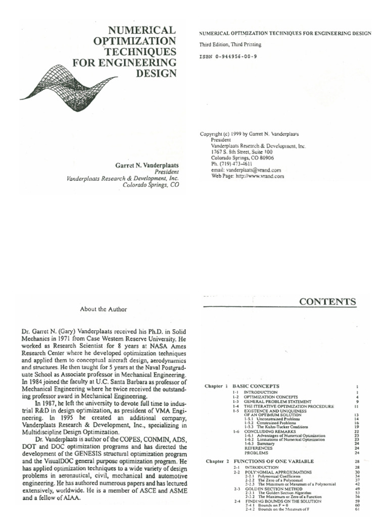 (Vanderplaats Research & Development, Inc) Garret N. Vanderplaats ...