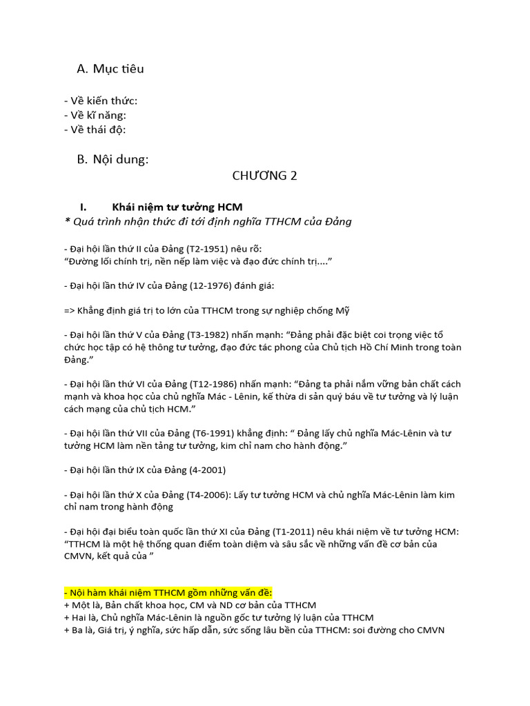 TTHCM - Chương 1&2&3&4&5&6 | PDF