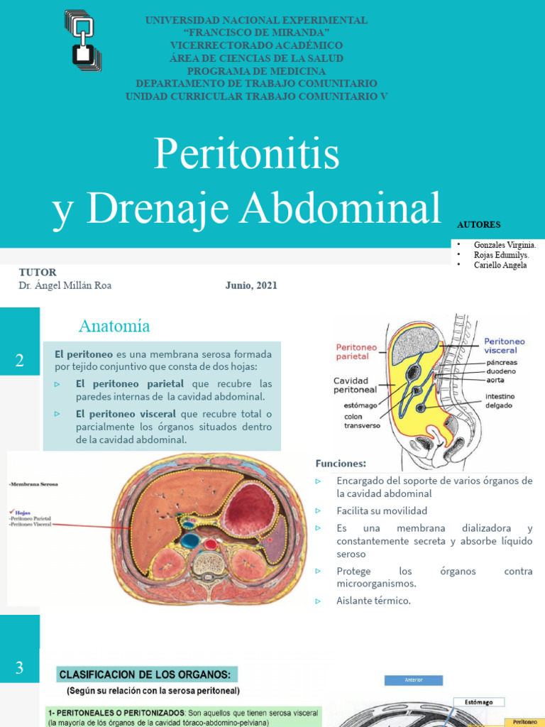 Peritonitis: Causas y Tratamientos | PDF | Abdomen | Inflamación