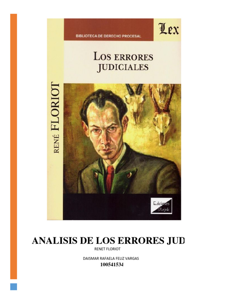 Analisis Del Libro Errores Judiciales | PDF | Caso de ley | Testimonio