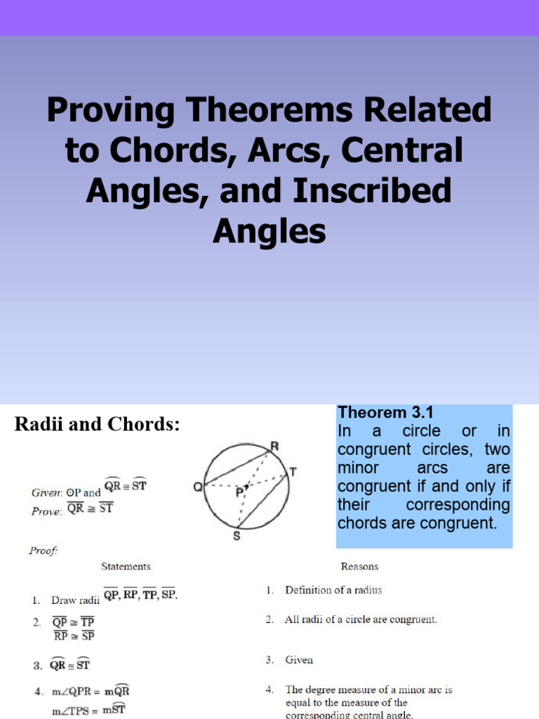 Radii Chords Secants Segments Theorems | Download Free PDF | Circle | Angle