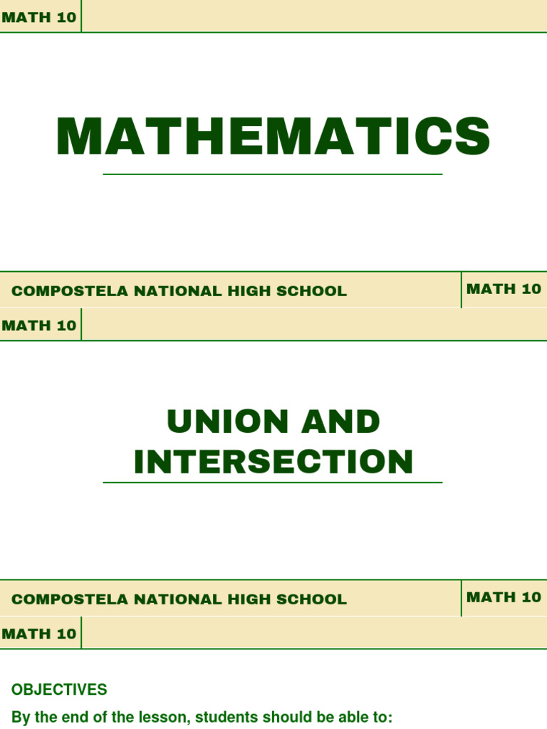 Module 12-Union and Intersection | PDF | Set (Mathematics) | Abstract ...