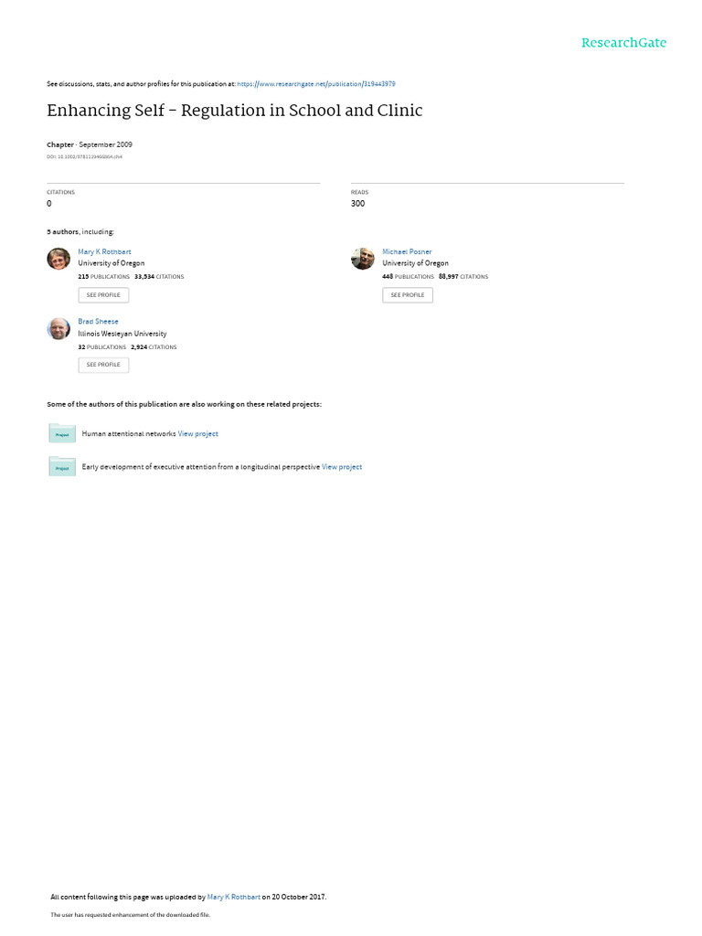 Enhancing Self-Regulation Strategies | PDF