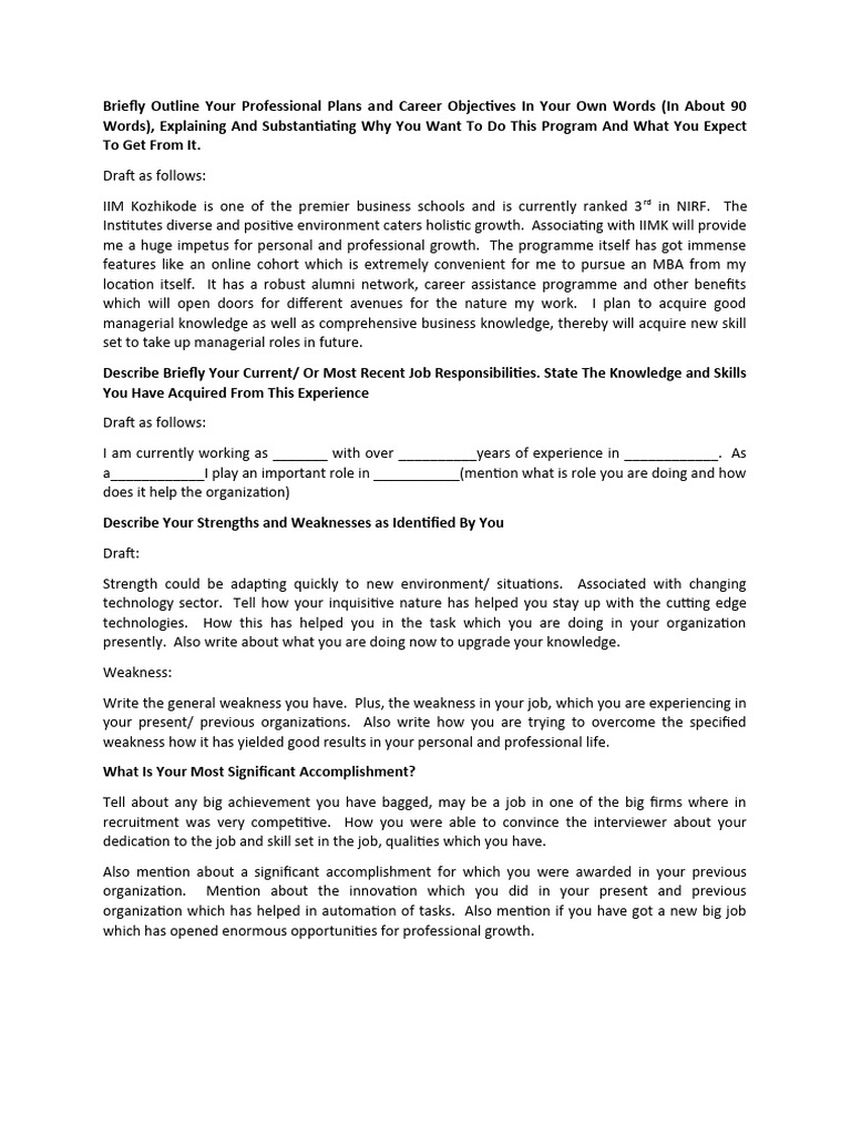 Statement of Purpose - Sample | PDF | Cognition | Business