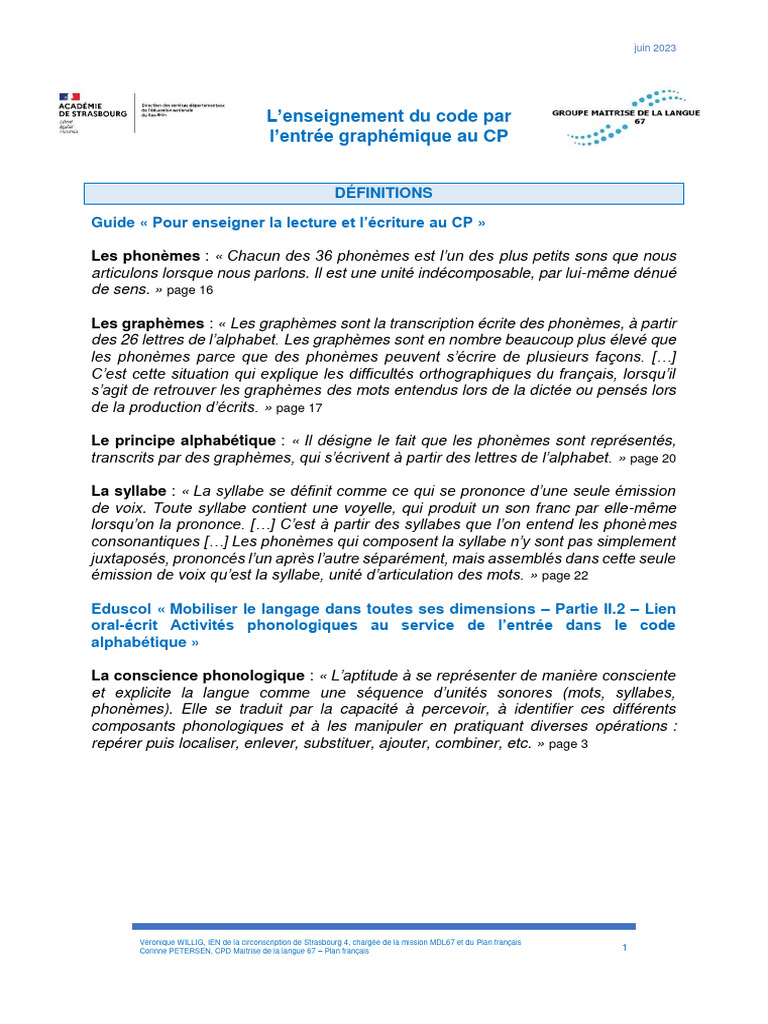 Lenseignement Du Code Par Entree Graphemique | PDF