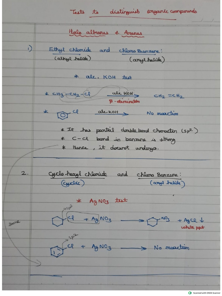 Organic Distinguish Tests | PDF