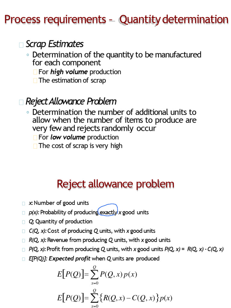 Reject Allowance Problem - 2 Problems | PDF | Probability Distribution ...