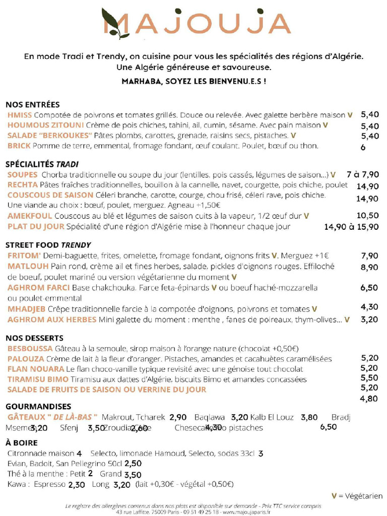 Majouja Menu | PDF