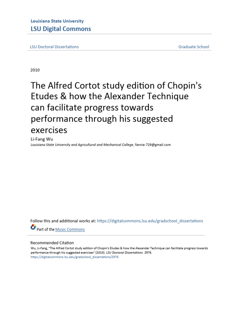 Pianists: Cortot & Alexander Technique | PDF