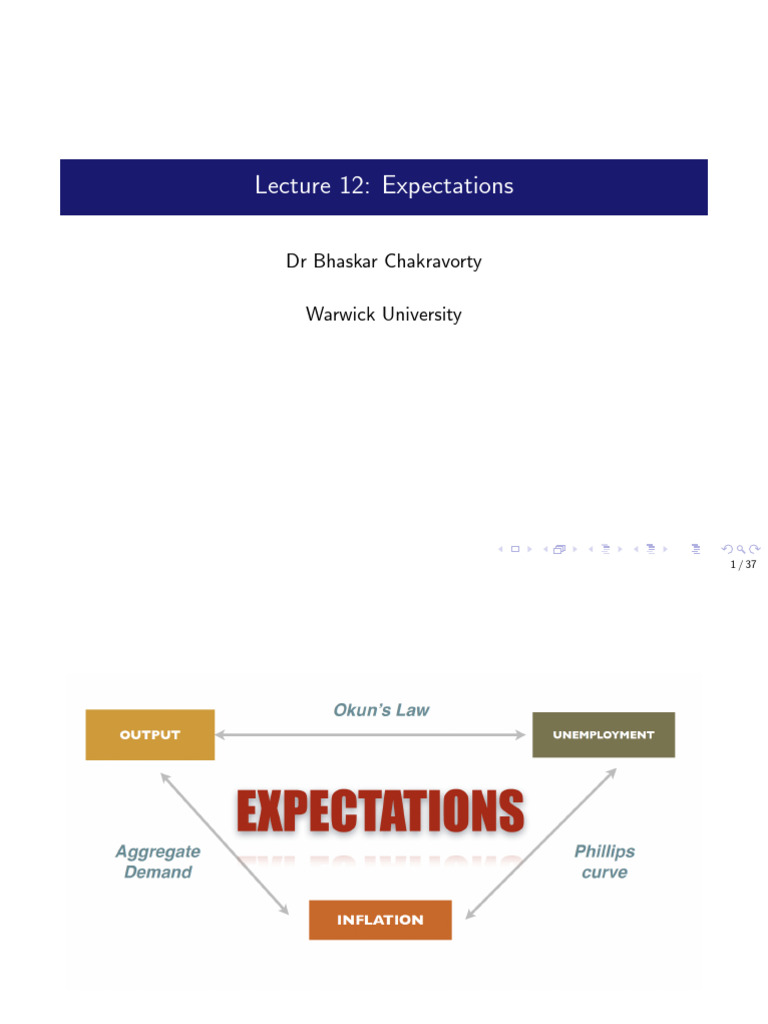 EC108 - Term 2 - Lecture 12 | PDF | Inflation | Rational Expectations