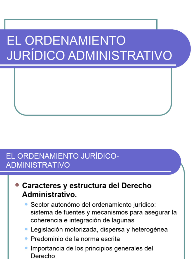 LECC.2.EL ORDENAMIENTOADMINISTRATIVOI - CARACTERES.Presentación1 | PDF | Ley de la Unión Europea ...
