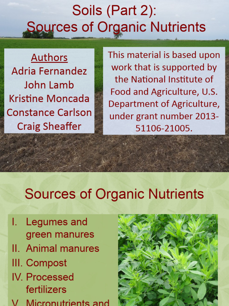 Soils Nutrients - Slides | PDF | Manure | Compost