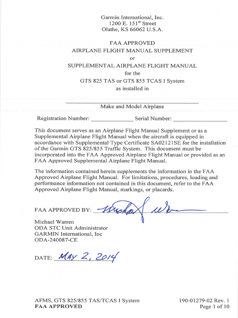 TCAS 1 Flight Manual Suppliment | PDF | Aviation Safety | Aviation
