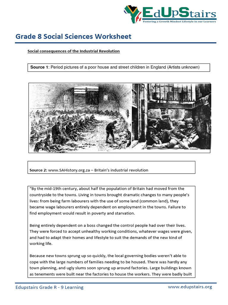 Industrial Revolution Social Impact Worksheet | PDF | Politics | History